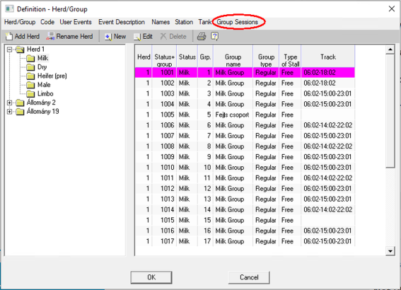 Assign a Group its Own Milking Sessions